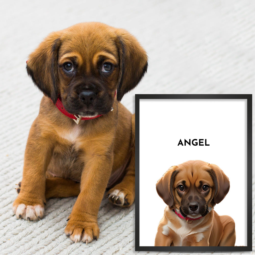 Unique and Personal: Custom One Pet Portrait for Your Beloved Puppy ...