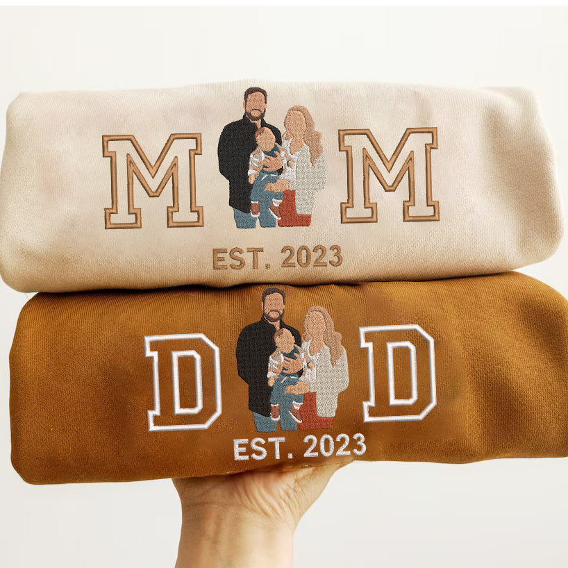 Personalized Embroidered Family Photo Hoodie Sweatshirt T-Shirt ...